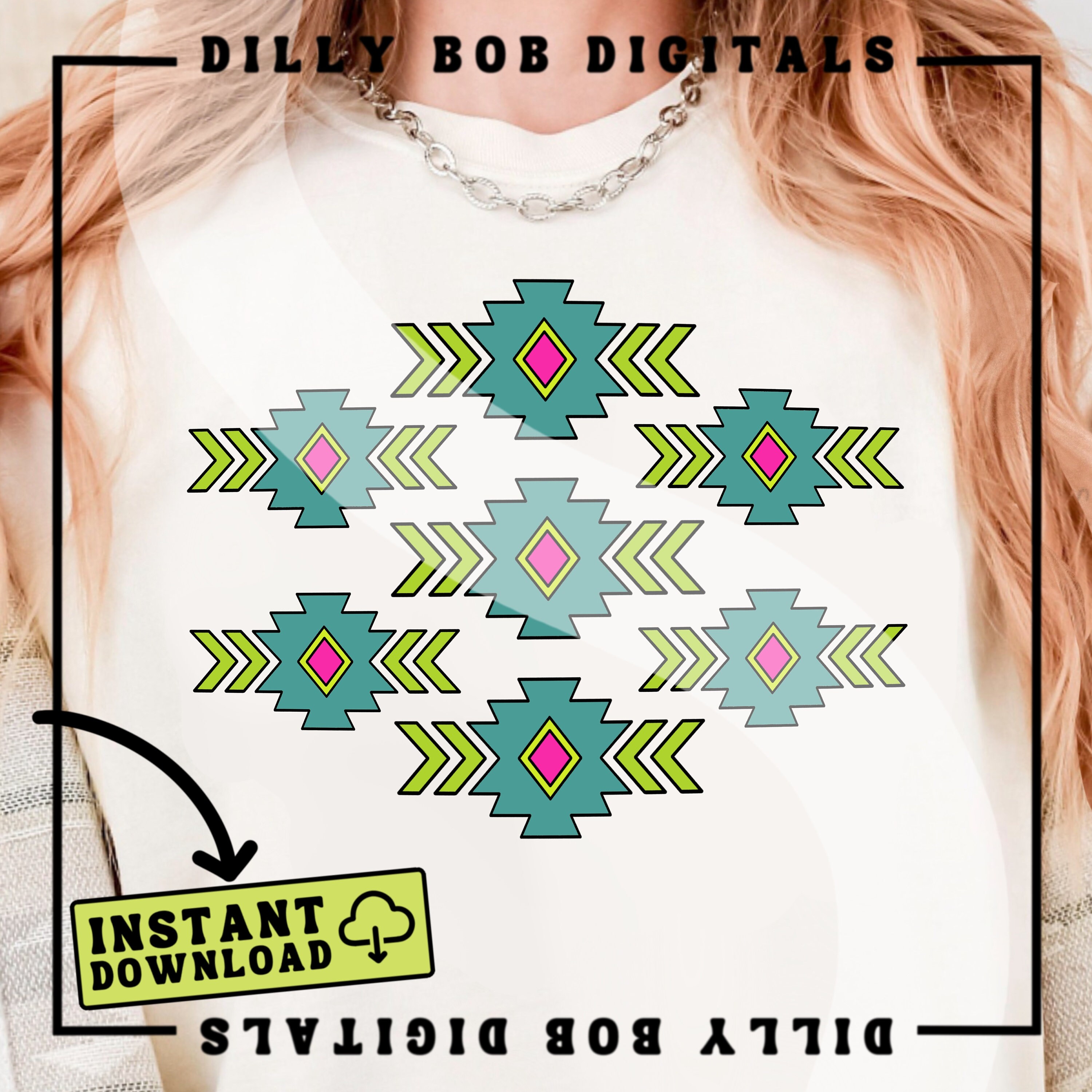 Neon Aztec Pattern - Etsy