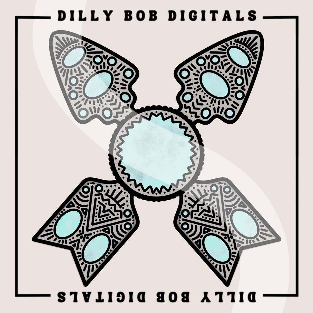 Turquoise Arrows Concho PNG: Western Sublimation Design (digital ...