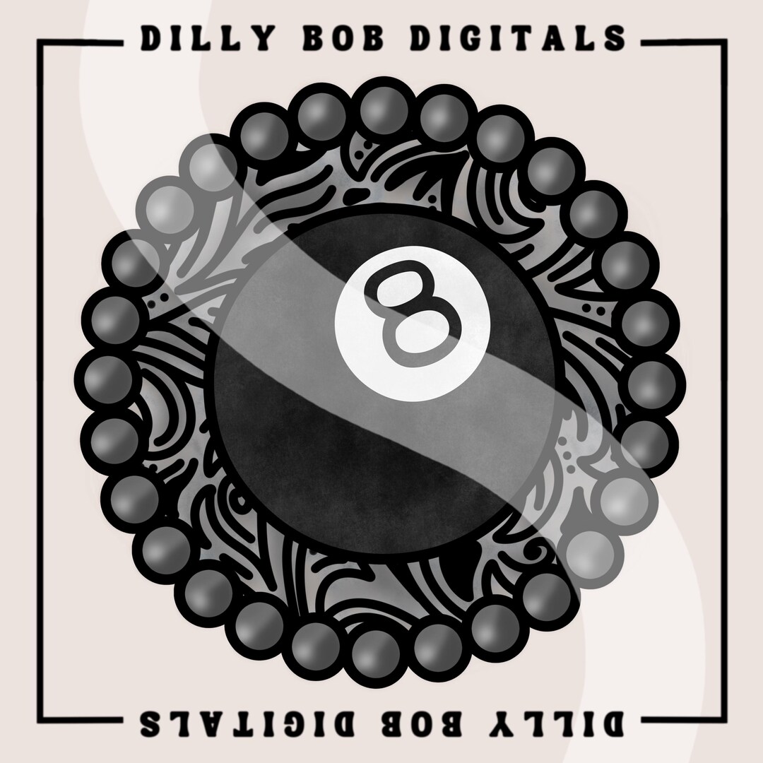 Silver 8 Ball Concho PNG Digital Download | Western Sublimation ...