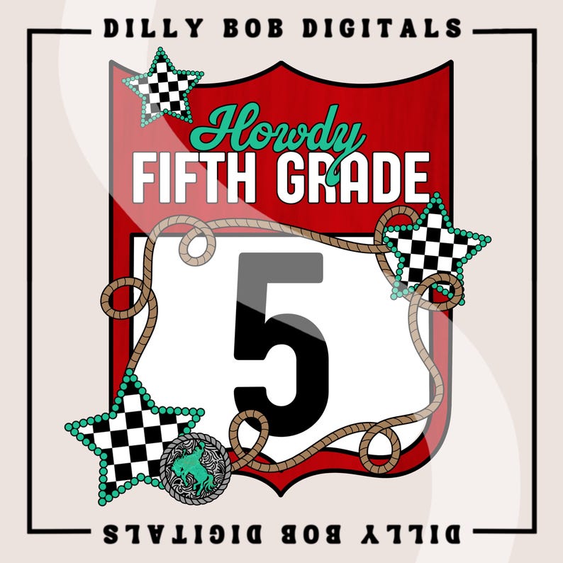 Howdy Fifth Grade Back Number PNG: Western Back to School Sublimation ...
