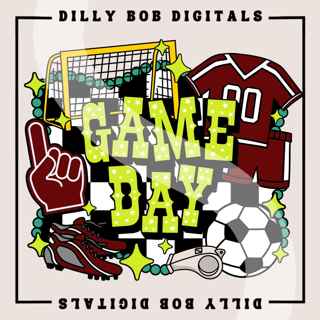 Maroon Soccer Game Day PNG: Sports Sublimation Design (digital Download ...