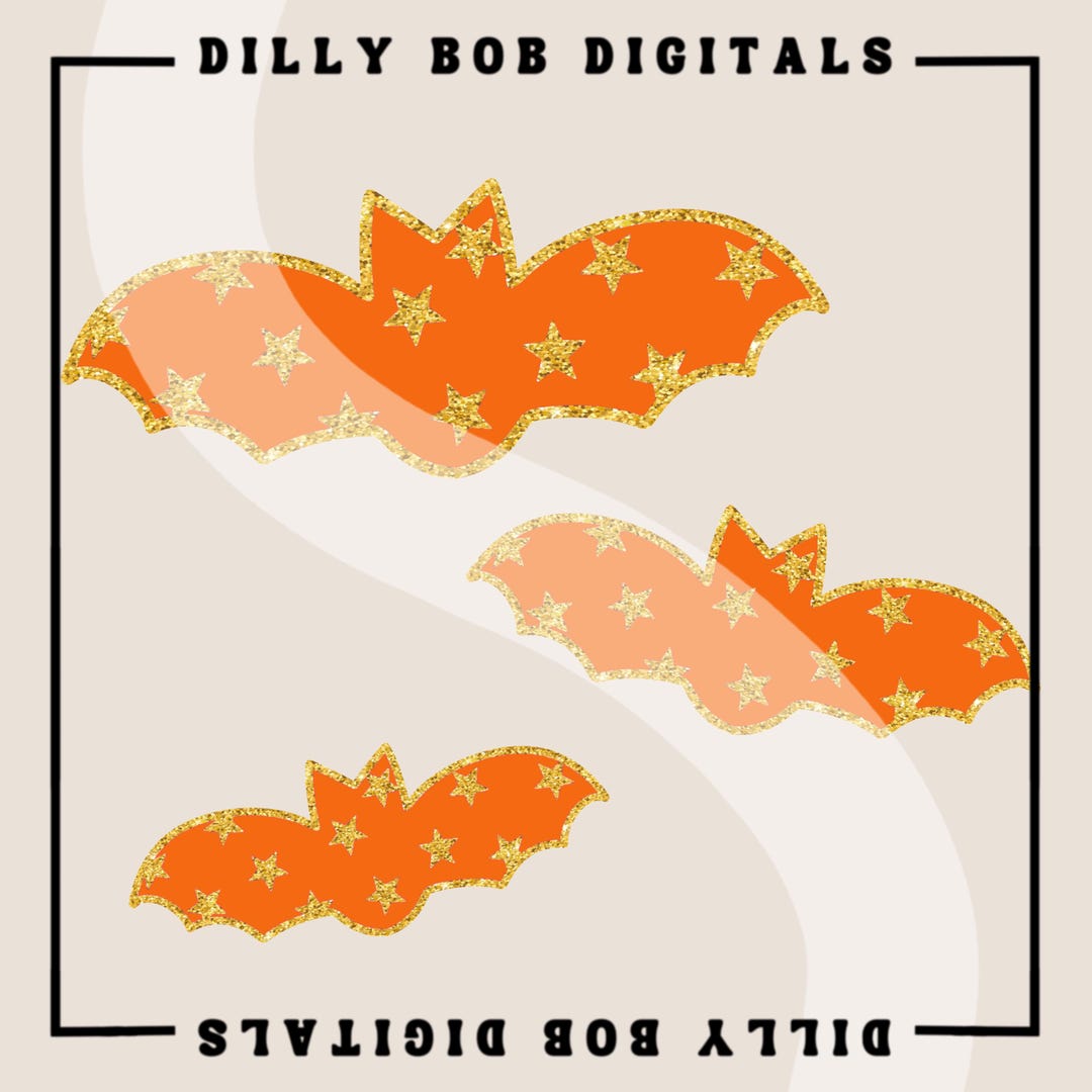 Glitter Stars Bats PNG Digital Download | Halloween Shirt Design ...