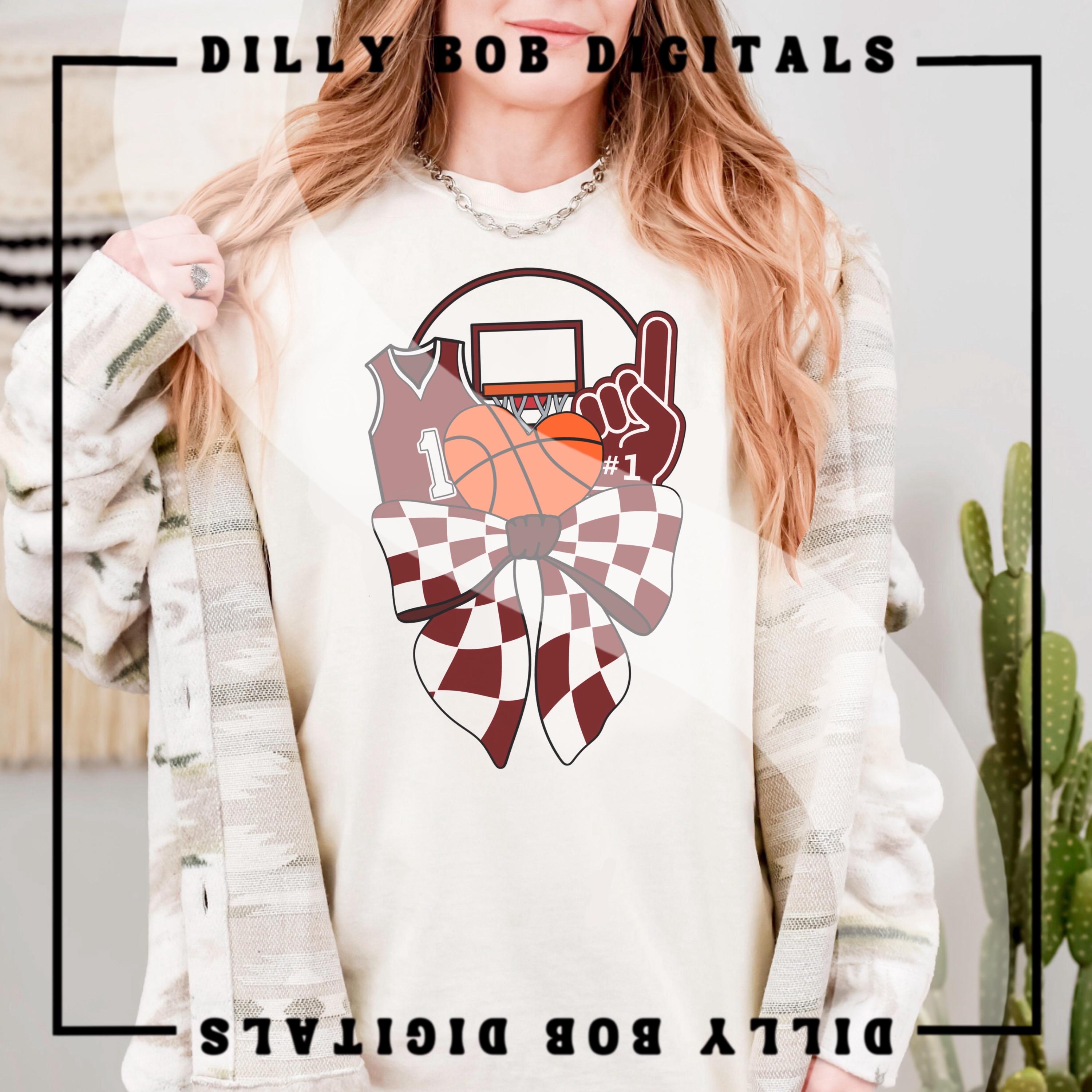 Maroon Basketball Bow PNG Digital Download Basketball Sublimation ...