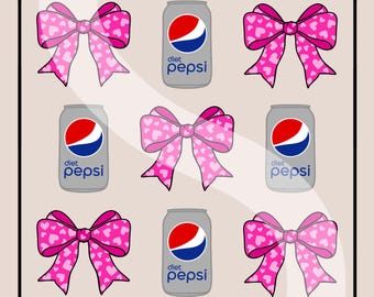 Preppy Coquette Bow Diet Pepsi PNG | Instant Digital Download - Etsy