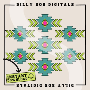 Neon Aztec Pattern PNG Digital Download | Western Sublimation | Trendy ...