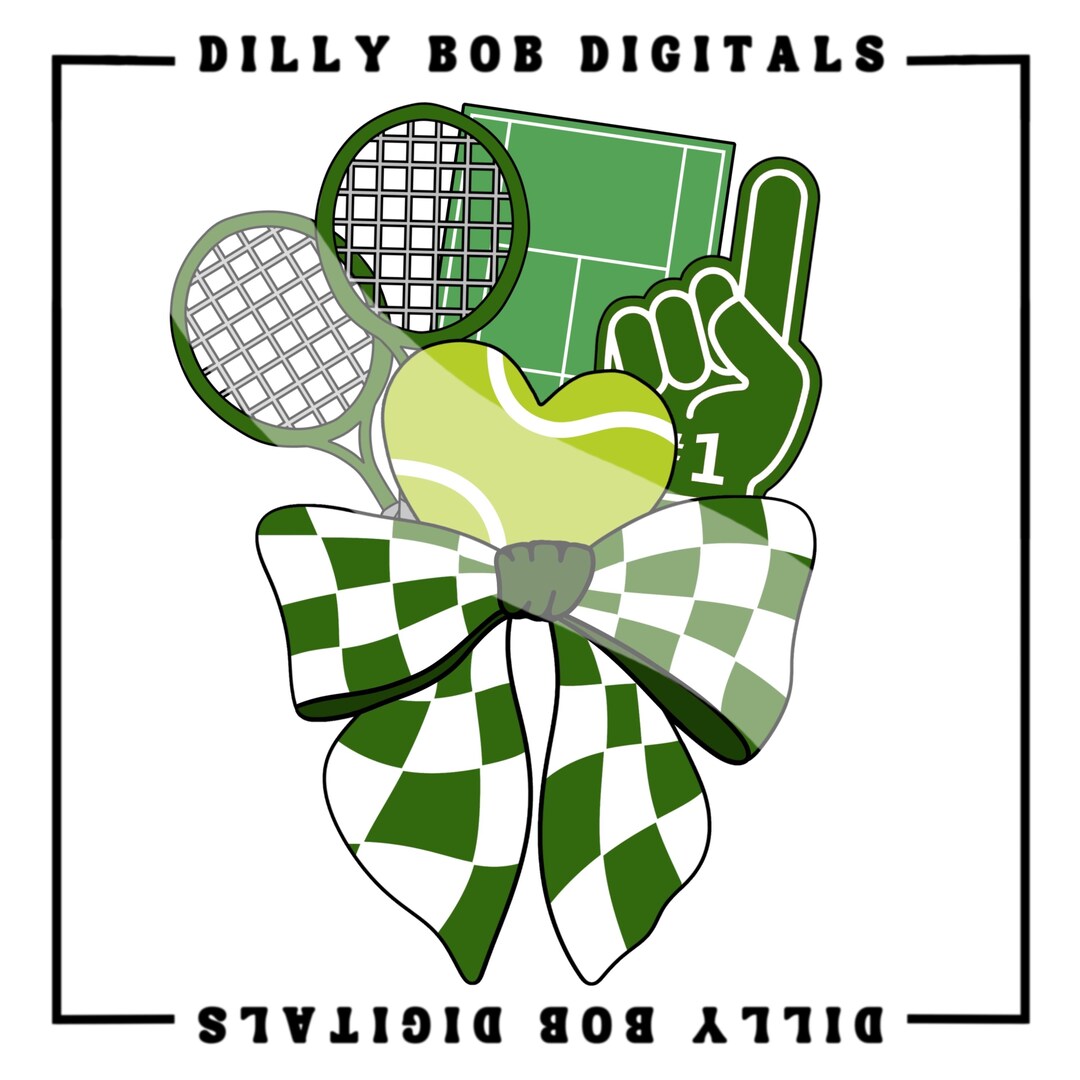 Green Tennis Bow PNG: Sports Sublimation Design (digital Download) - Etsy