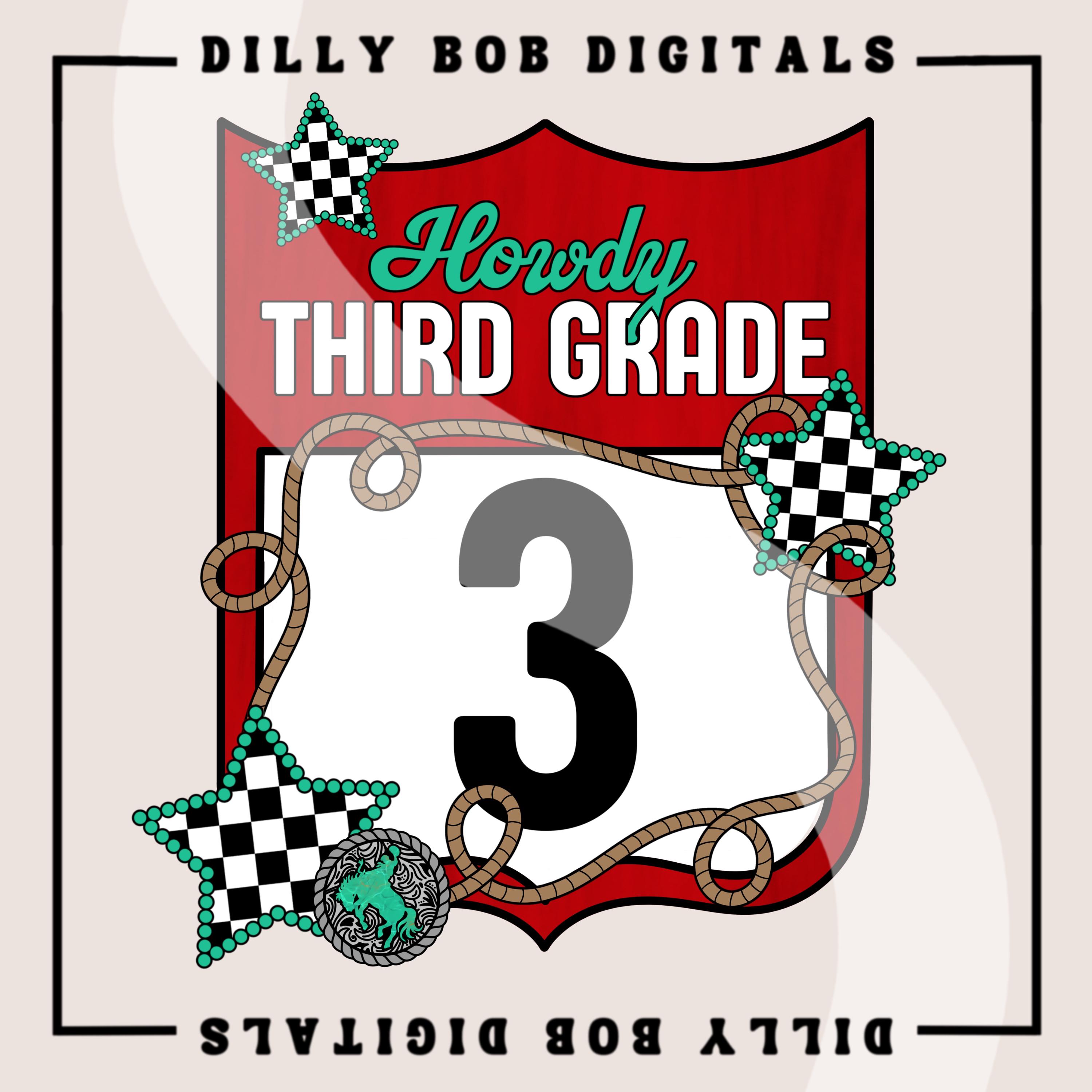 Howdy Third Grade Back Number PNG: Western Back to School Sublimation ...