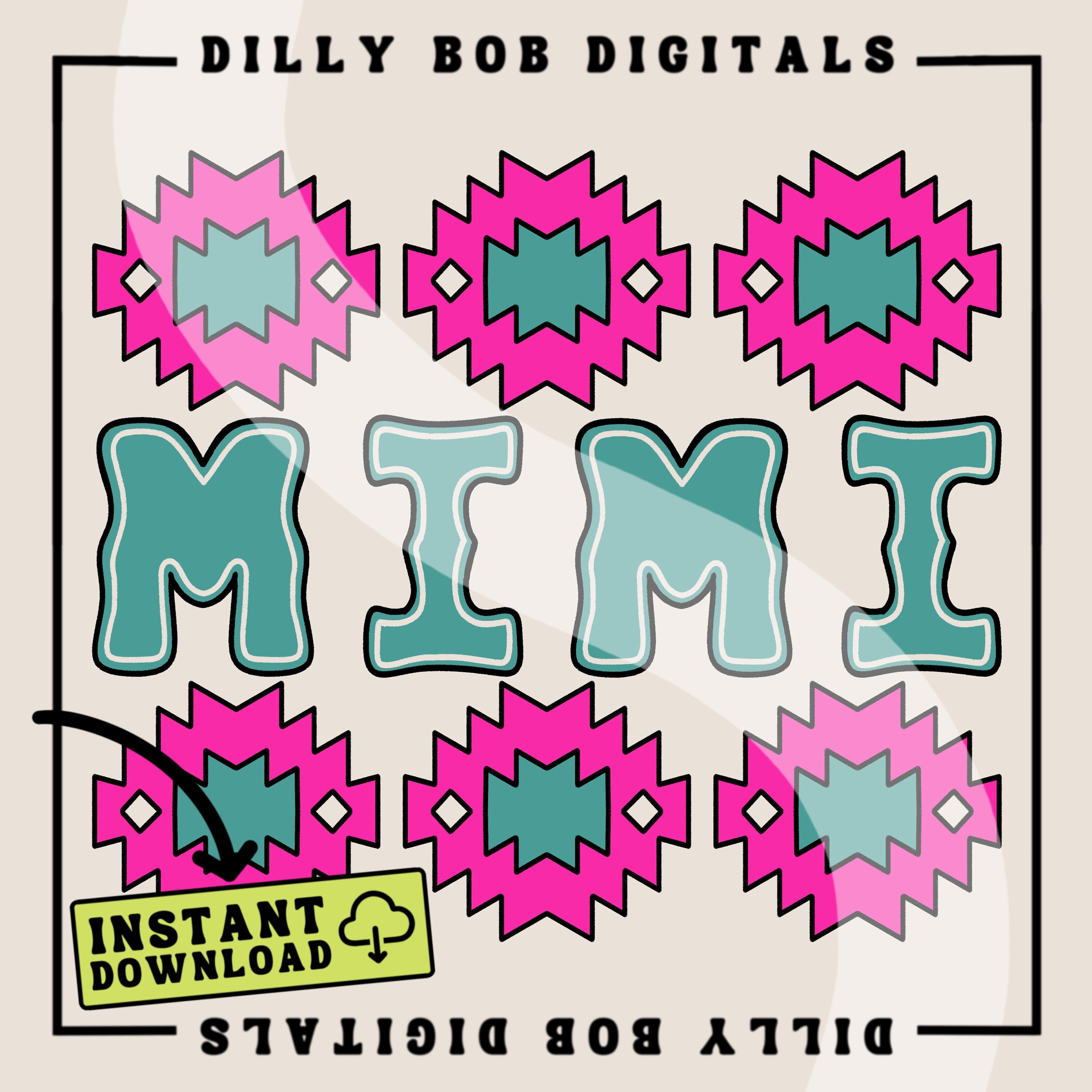 Neon Aztec Mimi PNG Sublimation Design Digital Download Western PNG ...