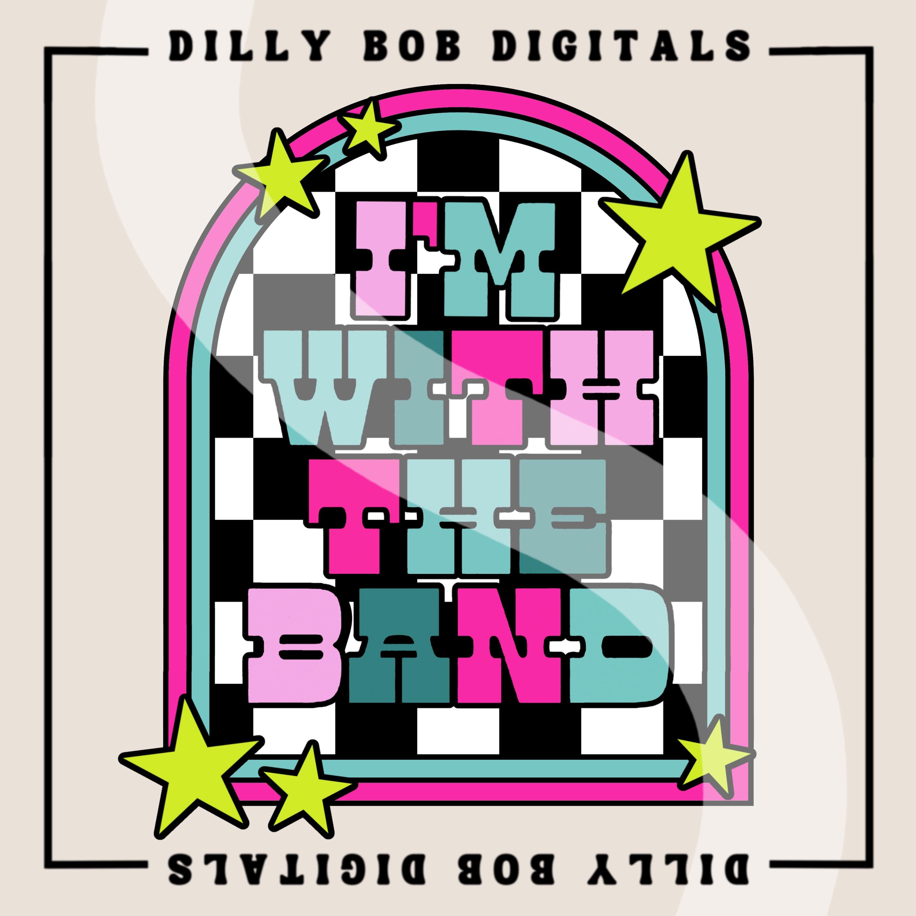 I'm With the Band PNG Digital Download | Checkered Background | Retro ...