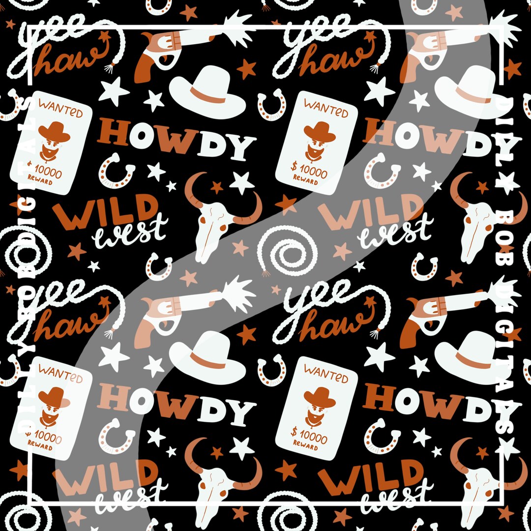 Wild West Seamless Pattern, Western Seamless Pattern, Cowboy Seamless ...