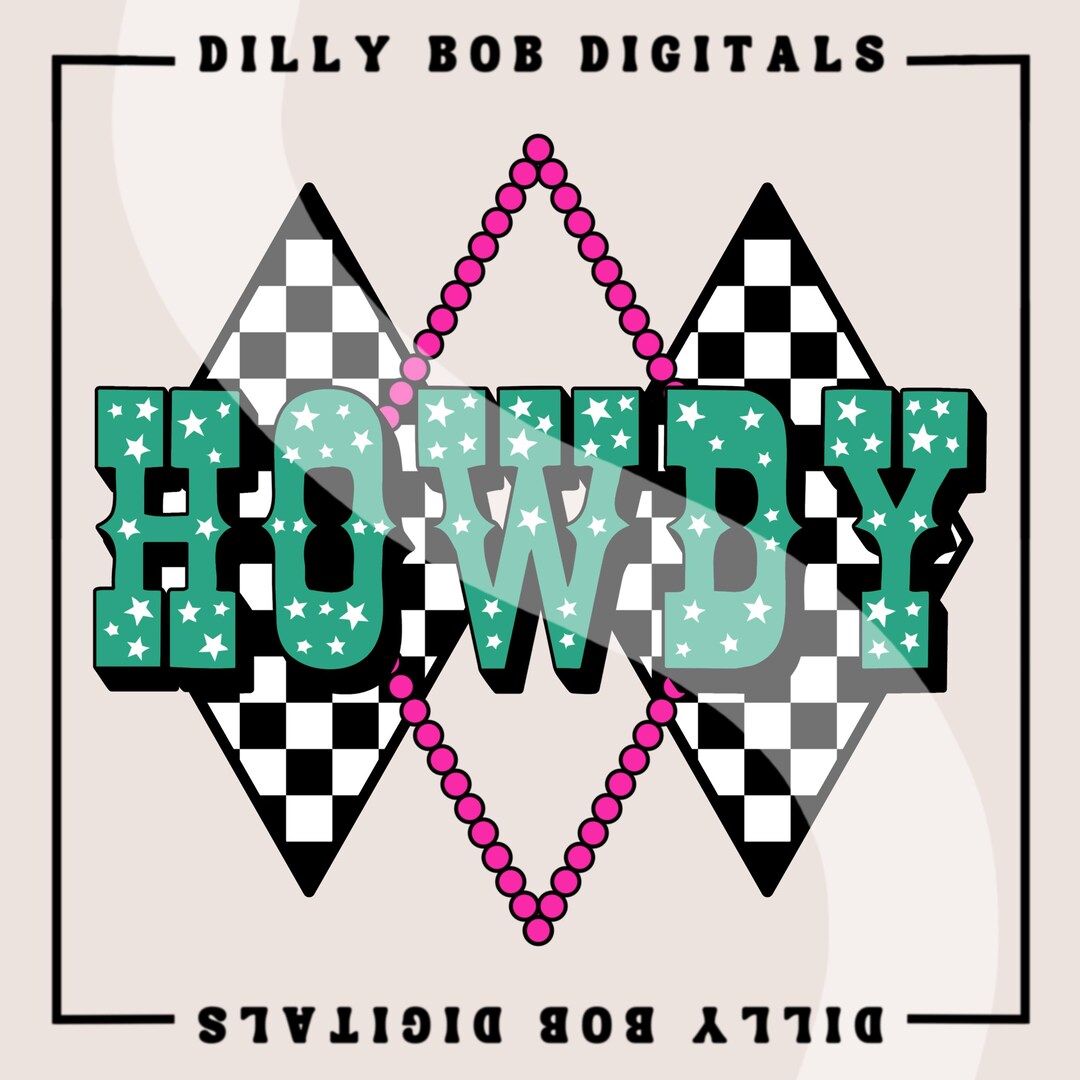 Howdy Hot Pink & Turquoise Frame PNG: Western Sublimation Design ...