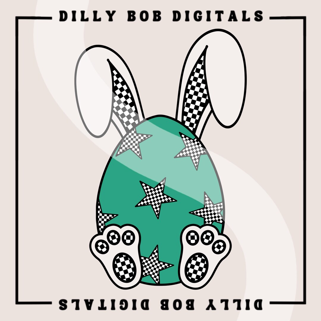 Turquoise Easter Egg + Bunny Ears PNG Digital Download | Easter ...