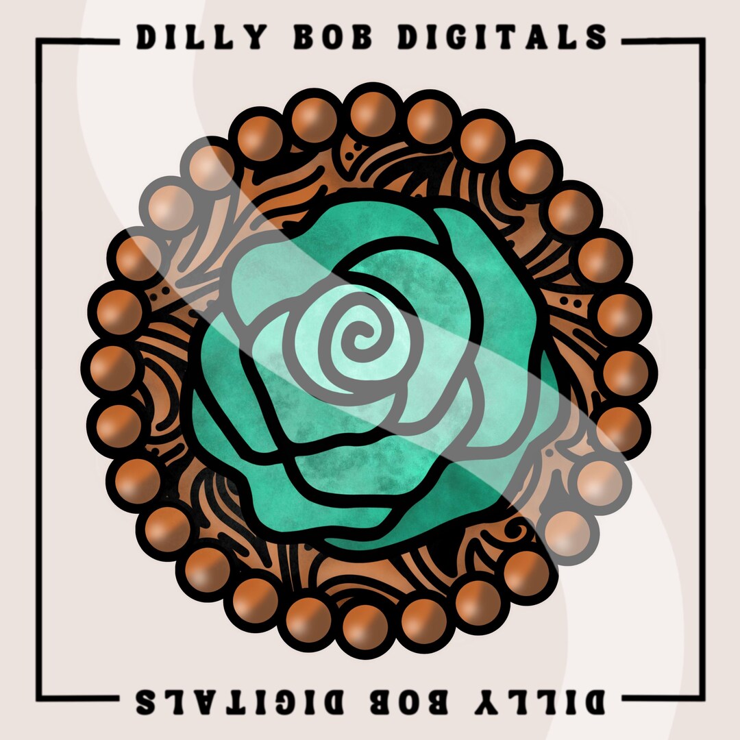 Copper Rose Concho PNG Digital Download | Western Sublimation | Trendy ...