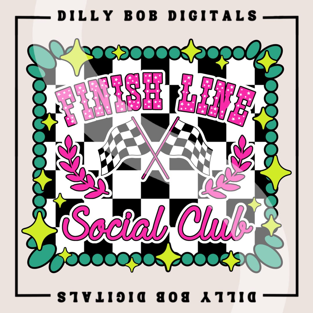 Racing Finish Line Social Club PNG: Race Day Sublimation Design ...