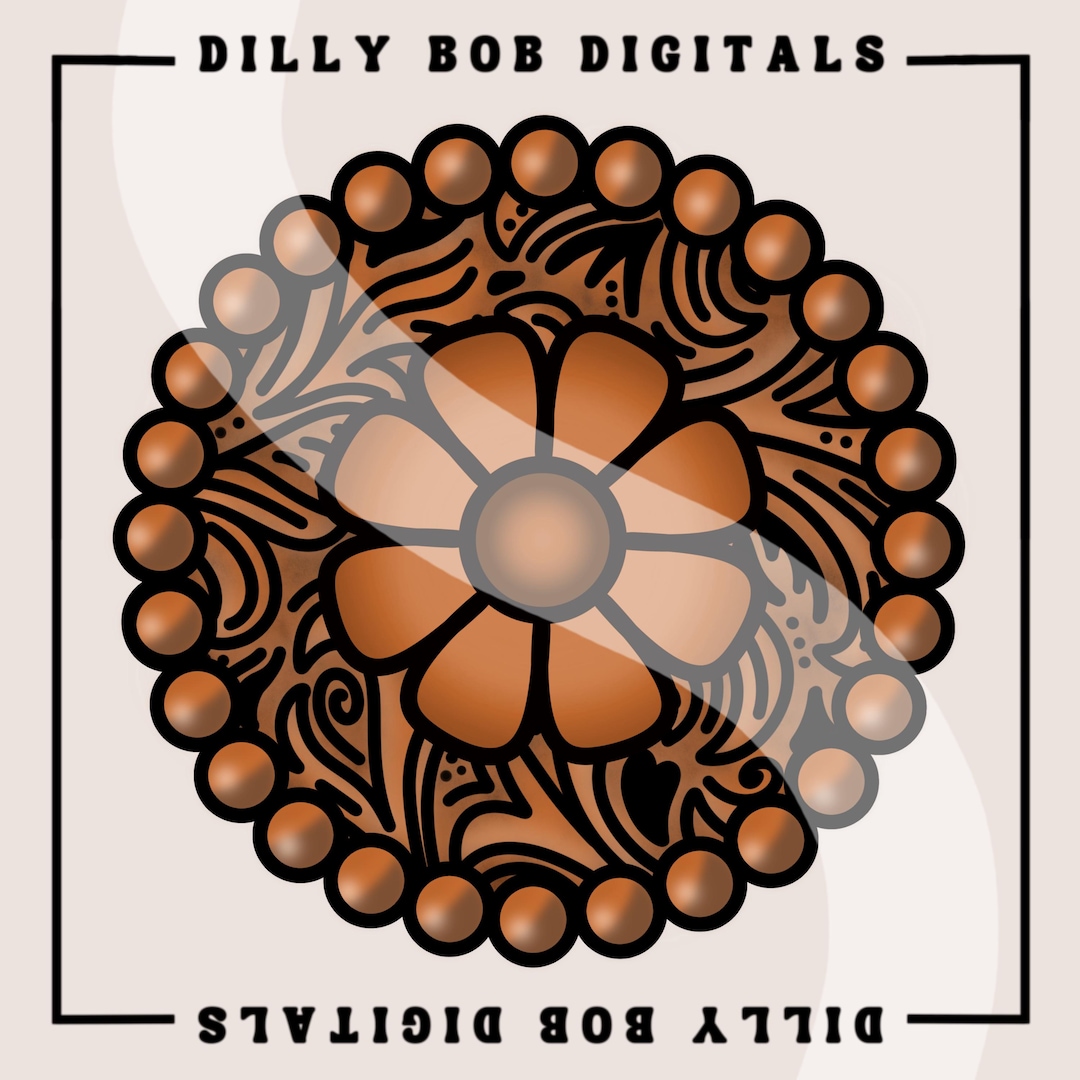 Copper Small Flower Concho PNG Digital Download | Western Sublimation ...