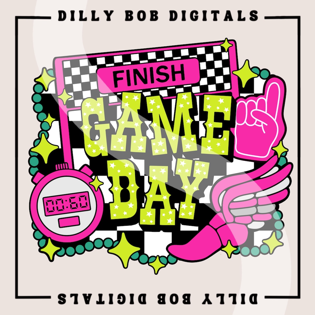 Hot Pink Track Game Day PNG Digital Download | Track Day Sublimation ...