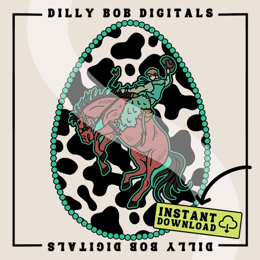 Bucking Bronco Easter Egg PNG Digital Download | Western Easter ...