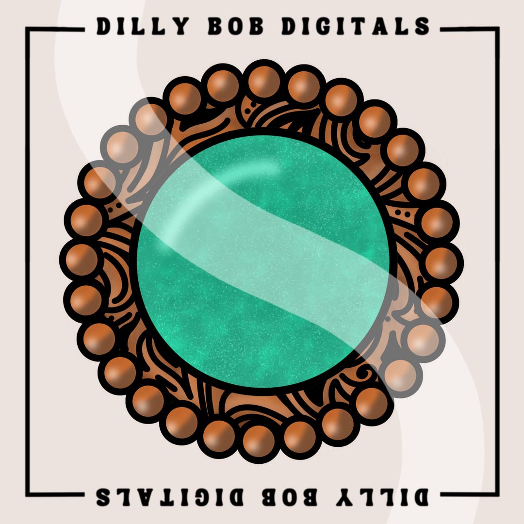 Copper Turquoise Concho PNG Digital Download | Western Sublimation ...