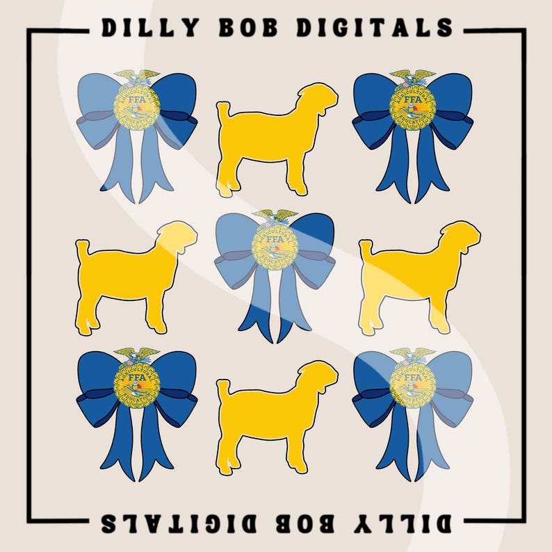 FFA Show Goats & Bows PNG Digital Download Western Sublimation Design ...