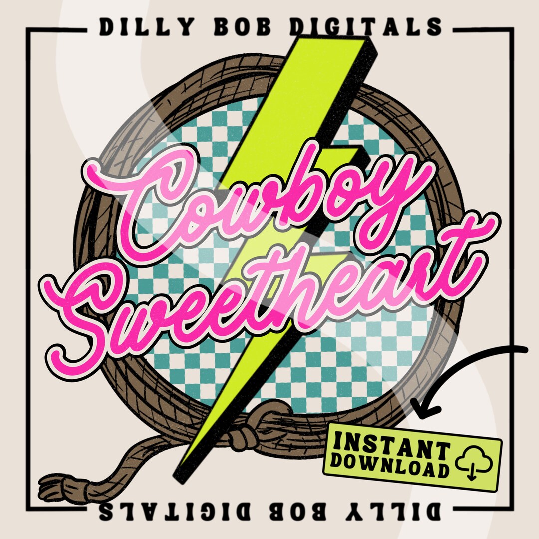 Cowboy Sweetheart Rope Frame PNG Digital Download | Checkered ...