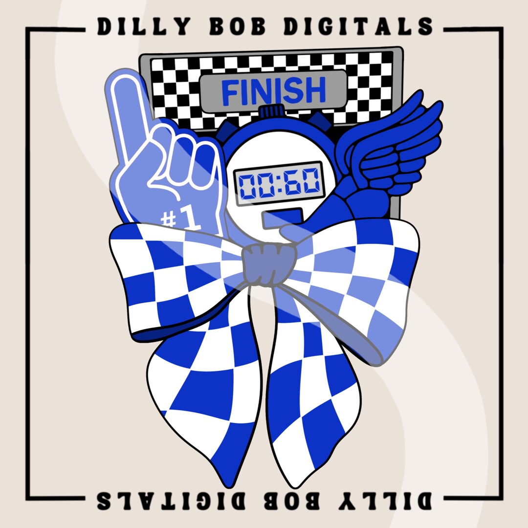 Blue Track Bow PNG Digital Download | Track Sublimation | Trendy ...