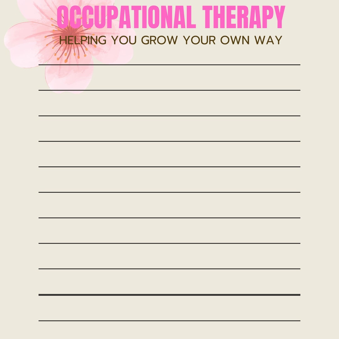 Occupational Therapy Notepad - Etsy