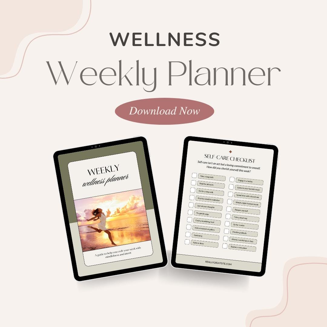 Wellness Weekly Planner | Digital Printable Planner | Self-care ...
