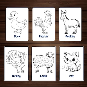 30 Farm Animals Coloring Pages for Kids, Cute Animal, Animal Coloring ...
