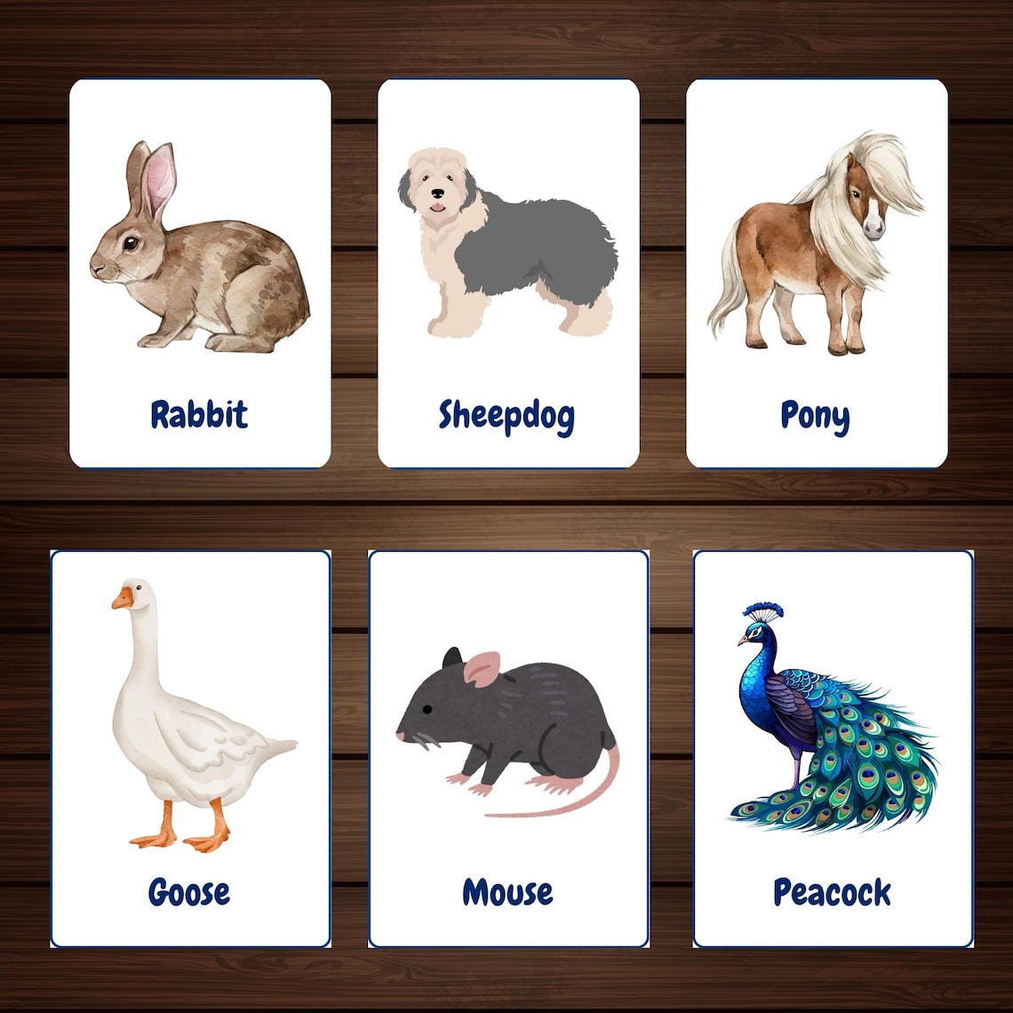 30 Farm Animals Flash Cards | Printable Educational Cards for Kids ...