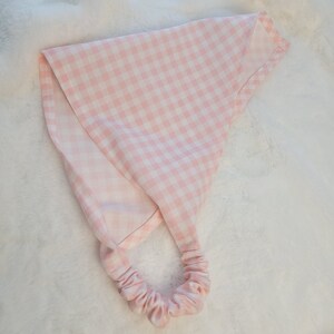 Pink Gingham Headscarf - Etsy