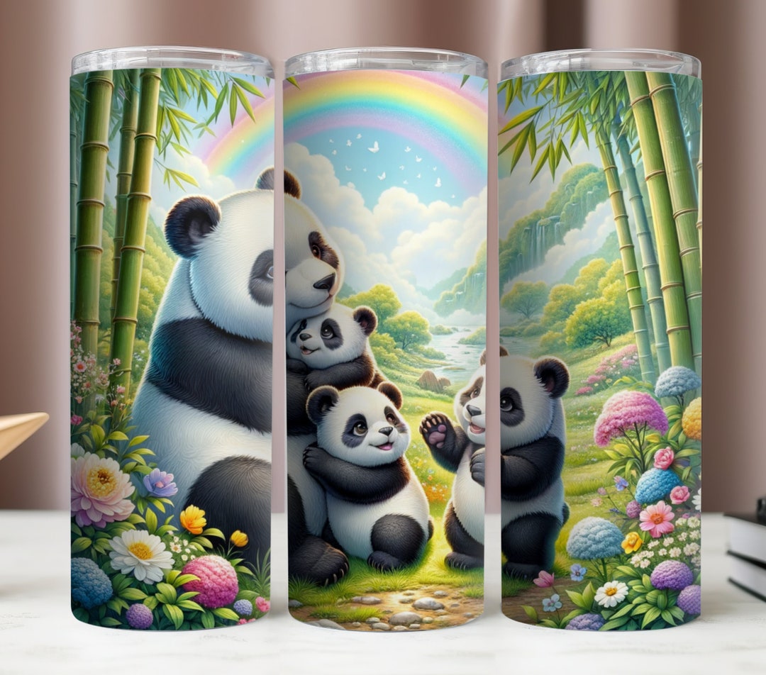 Panda Family Tumbler Wrap,cute Pandas Sublimation Tumbler Designs,20oz ...