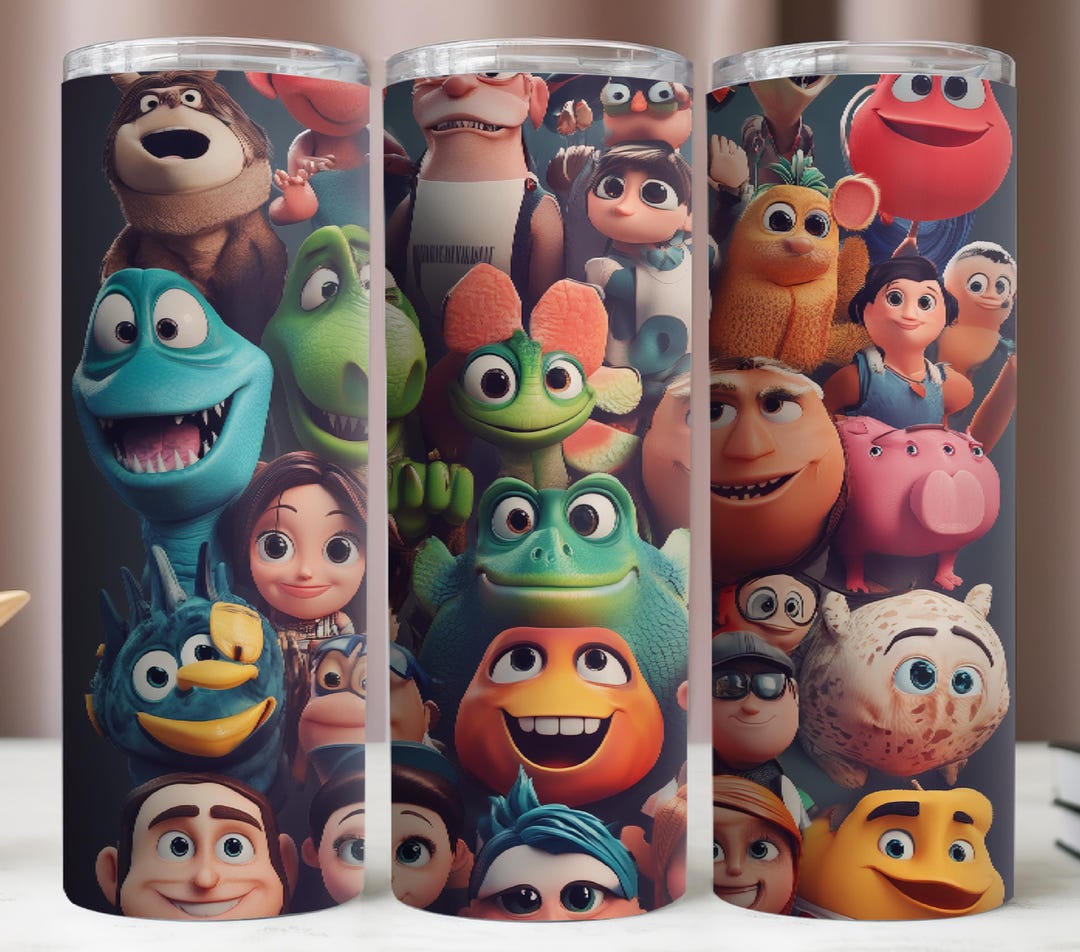3D Cartoons Tumbler Wrap,animation Tumbler 20oz Png,cartoons PNG File ...