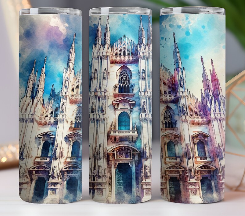 Duomo Di Milano Tumbler Wrap,milan Landmarks Png,tumbler 20oz Mockup ...