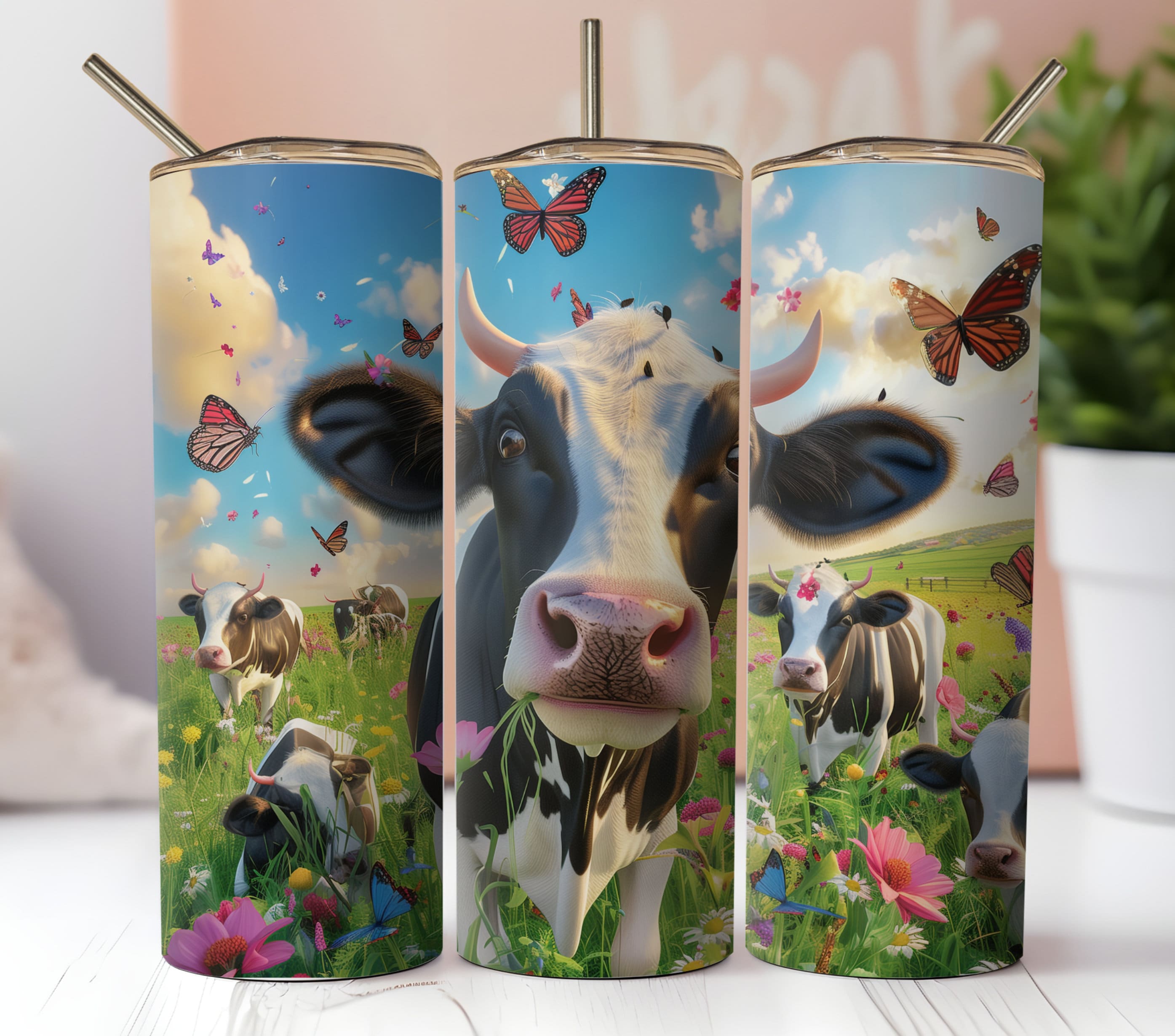 Cow Tumbler Wrap,cute Cow in a Farm Sublimation Designs,20oz Tumbler ...