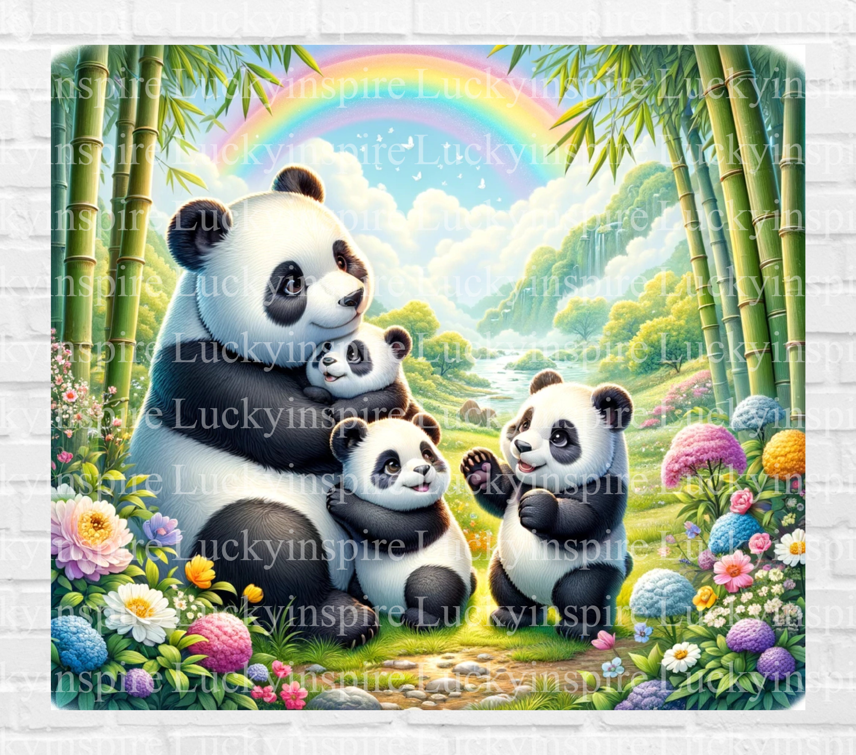 Panda Family Tumbler Wrap,cute Pandas Sublimation Tumbler Designs,20oz ...