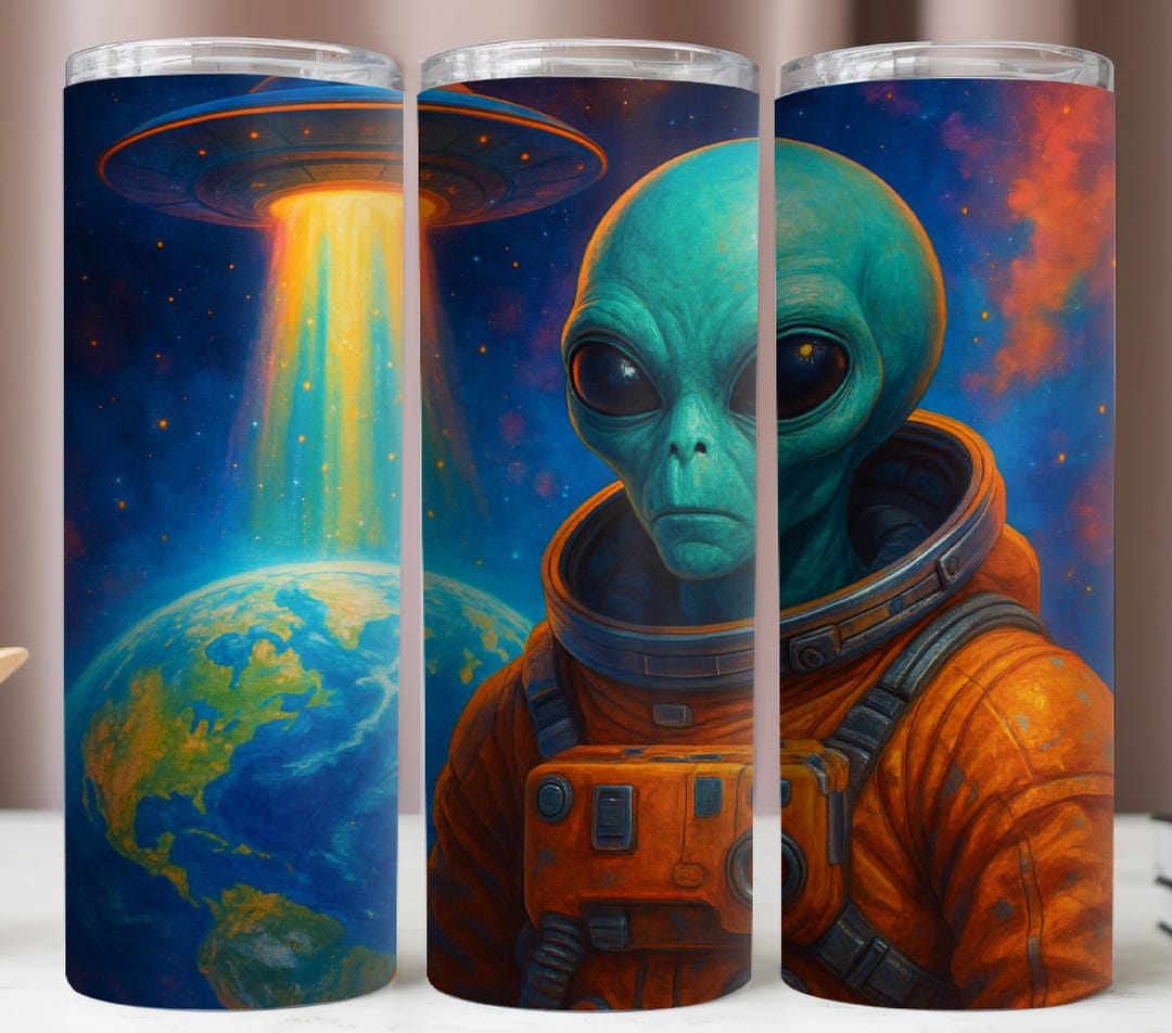 Alien Tumbler Wrap: Space Art PNG Design (digital Download, 20oz ...