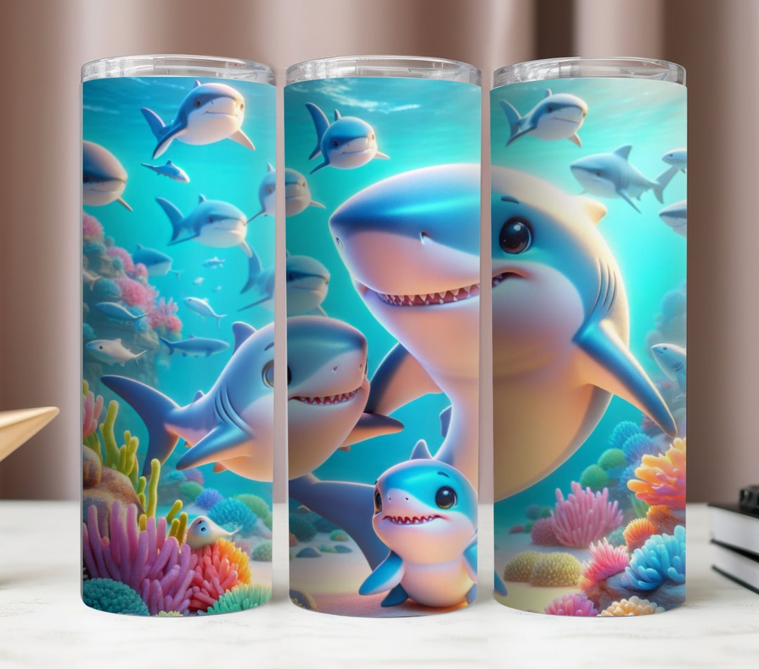 Shark Tumbler Wrap,cute Sharks Png,shark Sublimation Design,20oz ...