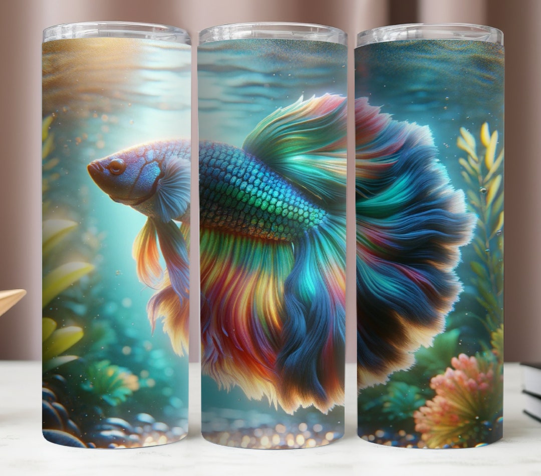 Tumbler Wrap Betta Fish,colorful Betta Fish Png,sublimation Designs ...