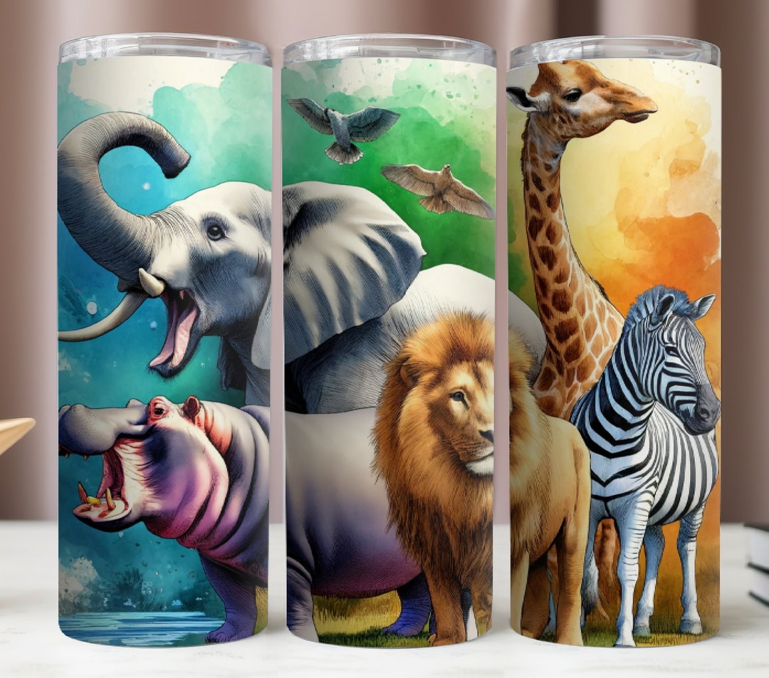 Safari Animals Tumbler Wrap,wild Life Tumbler 20oz Png,safari ...