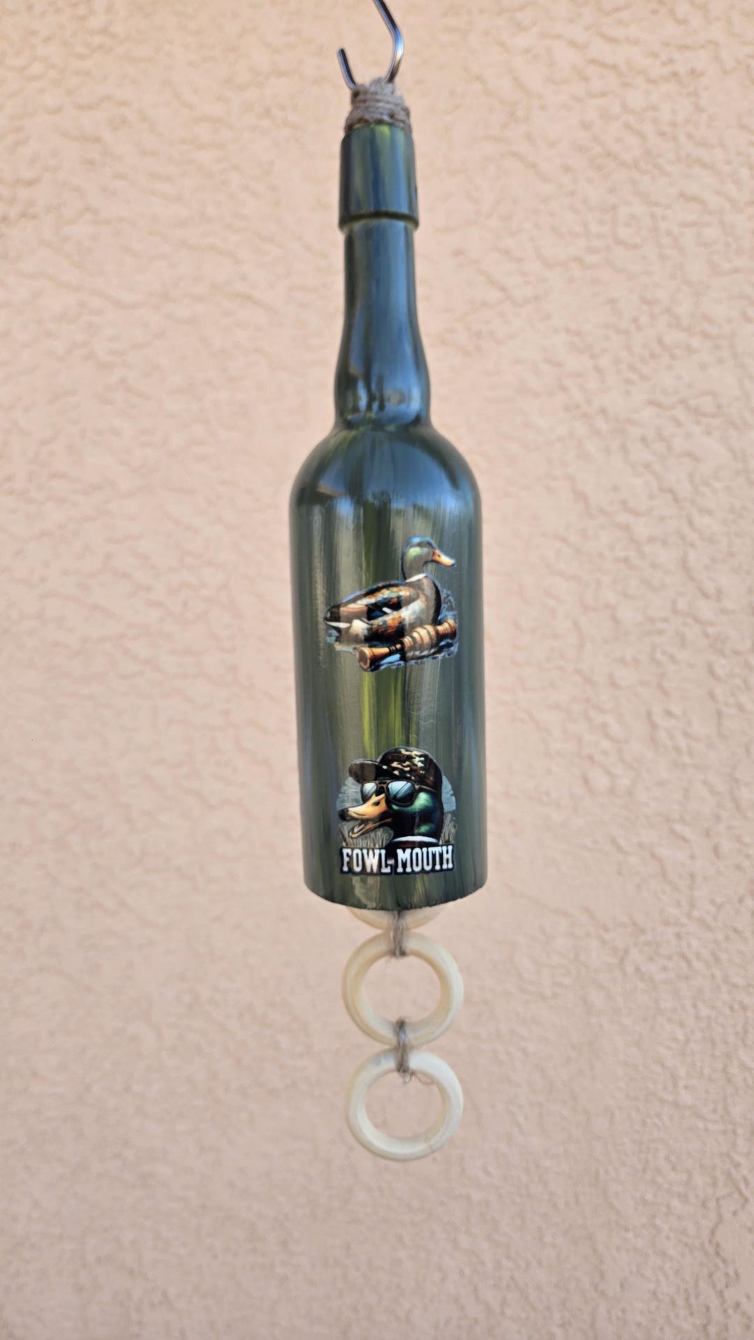 Duck Hunter Wind Chime: Hand Painted Wine Bottle - Etsy