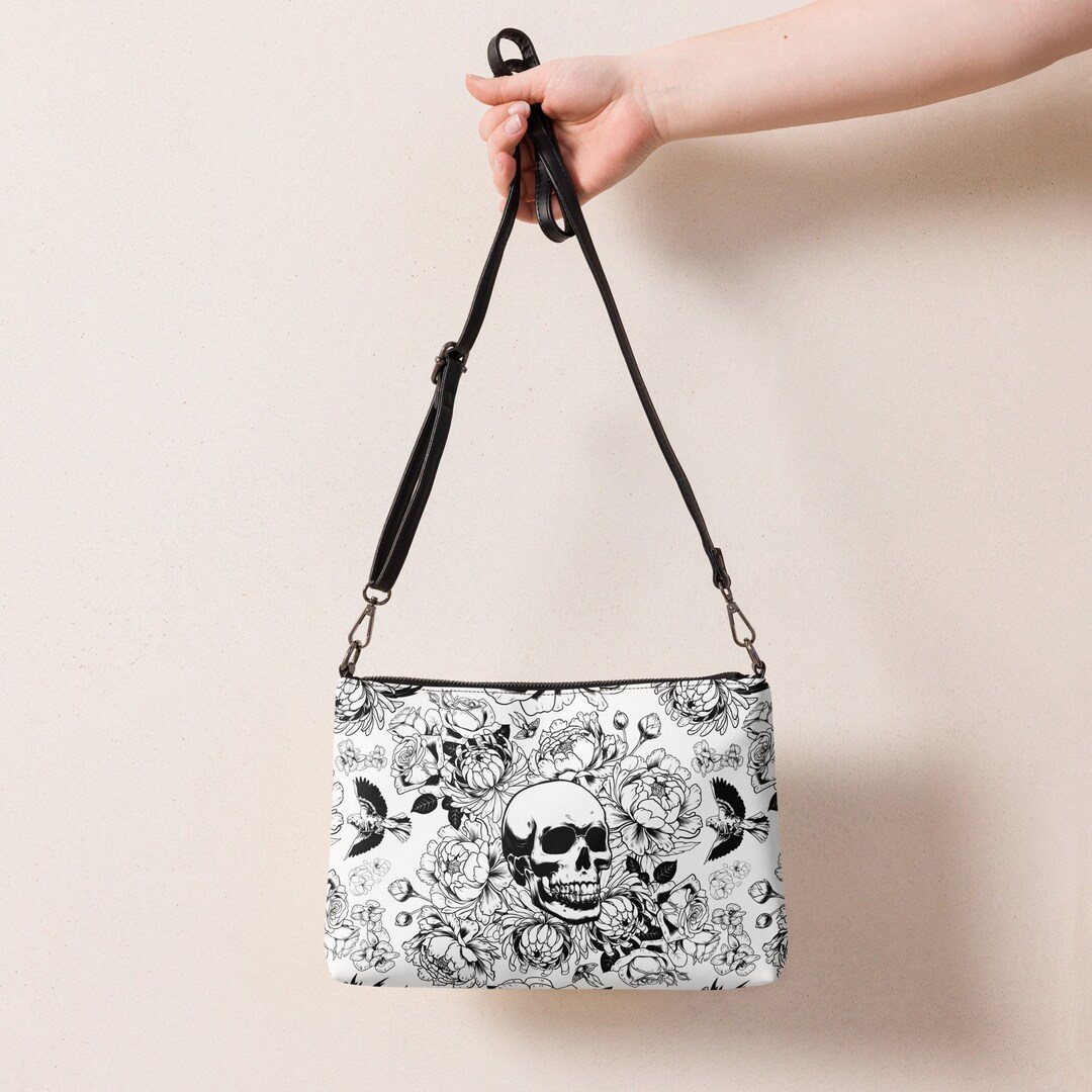 The Bone Garden White Crossbody Bag, Goth Purse, Alt Clothing, Emo ...