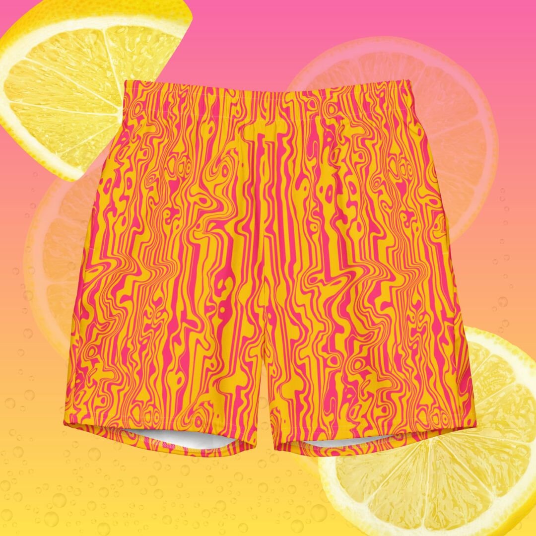 Pink Lemonade Mens Swim Trunks, Mens Swimwear, Ethical Swimwear, Resort ...