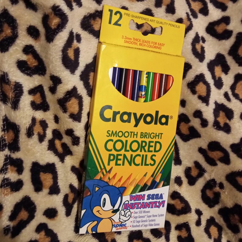 Vintage Crayola Colored Pencil Box With Sonic Hedgehog Sweepstakes - Etsy