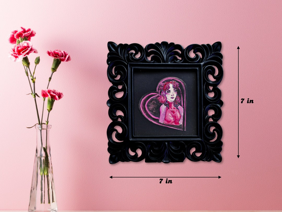 Cybergoth Barbie, Cute Goth Girl Painting With Heart 4x4 Image With ...