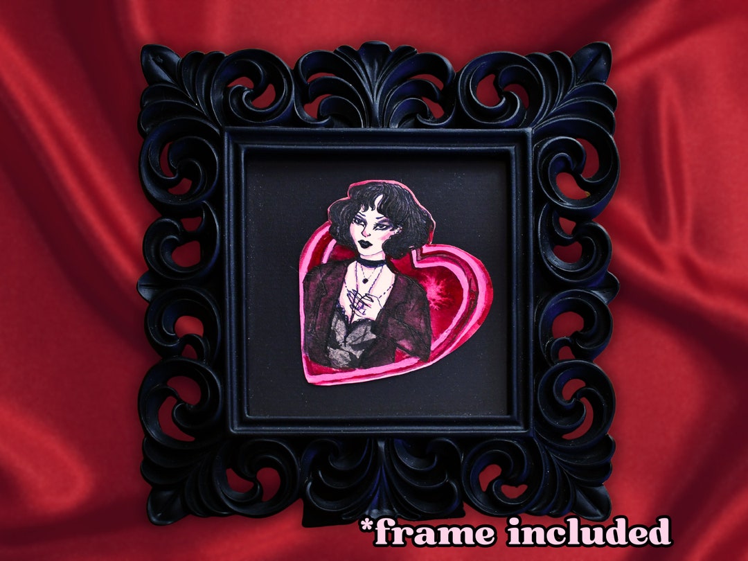 Trad Goth Barbie, Cute Goth Girl Painting With Heart 4x4 Image With ...
