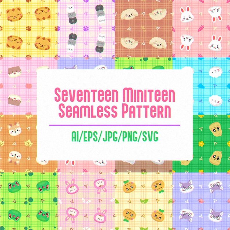 Seamless Seventeen Miniteen Pattern Customizable Designs for Prints ...
