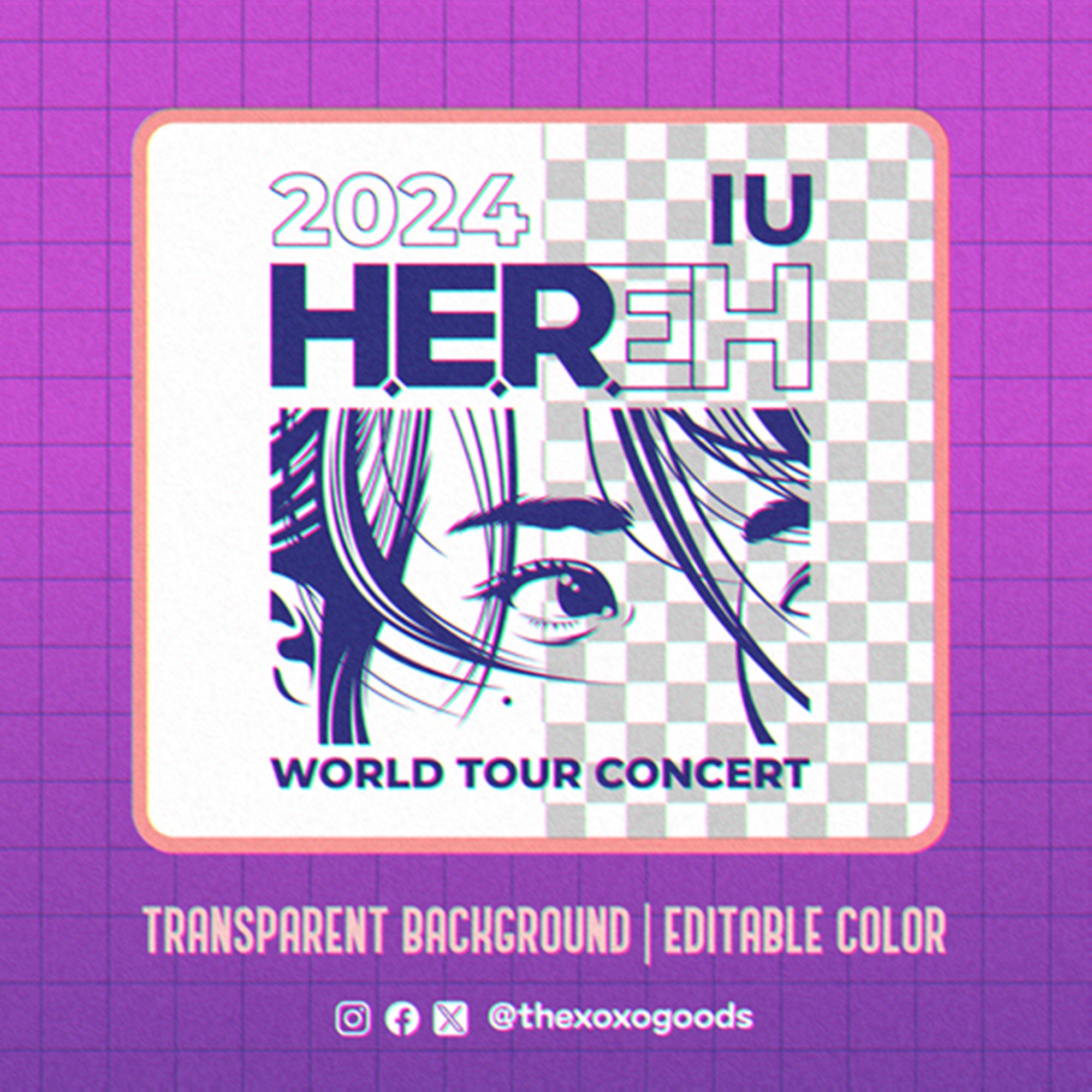 IU H.E.R. Tour Lee Jieun Ai, Eps, Png, Jpg, Svg Printable Decal Vector ...