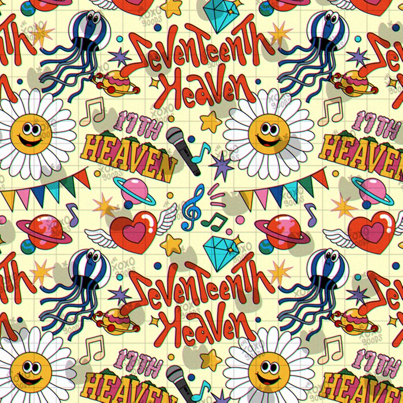 Seamless Seventeen 17th Heaven Pattern Customizable Designs for Prints ...