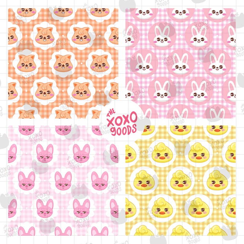Seamless Stray Kids SKZ Skzoo Pattern Customizable Designs for Prints ...