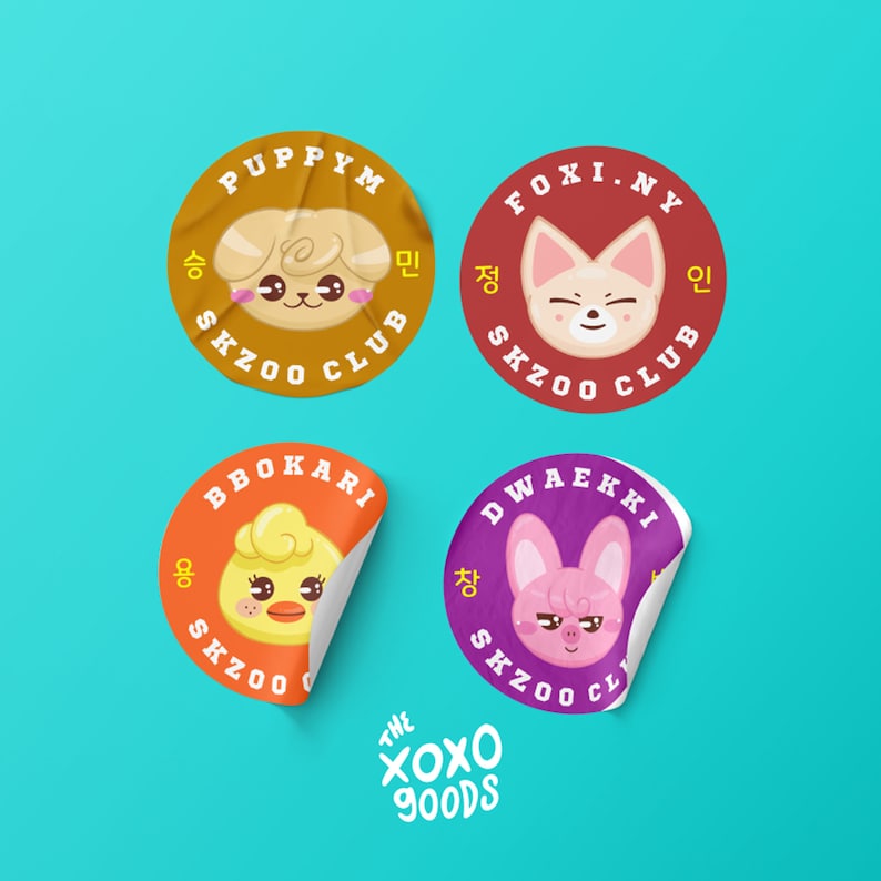 Stray Kids Skzoo Club Sticker and Button Pin Designs Customizable ...